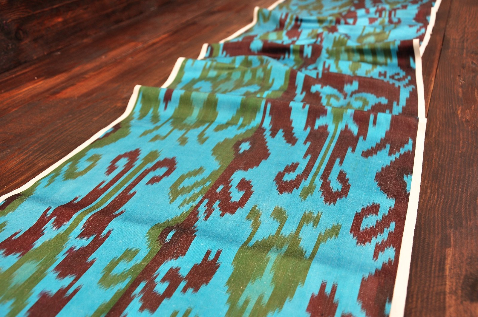 Abstract Silk/Cotton Ikat Fabric - Authentic Designer Fabric, Woven ...