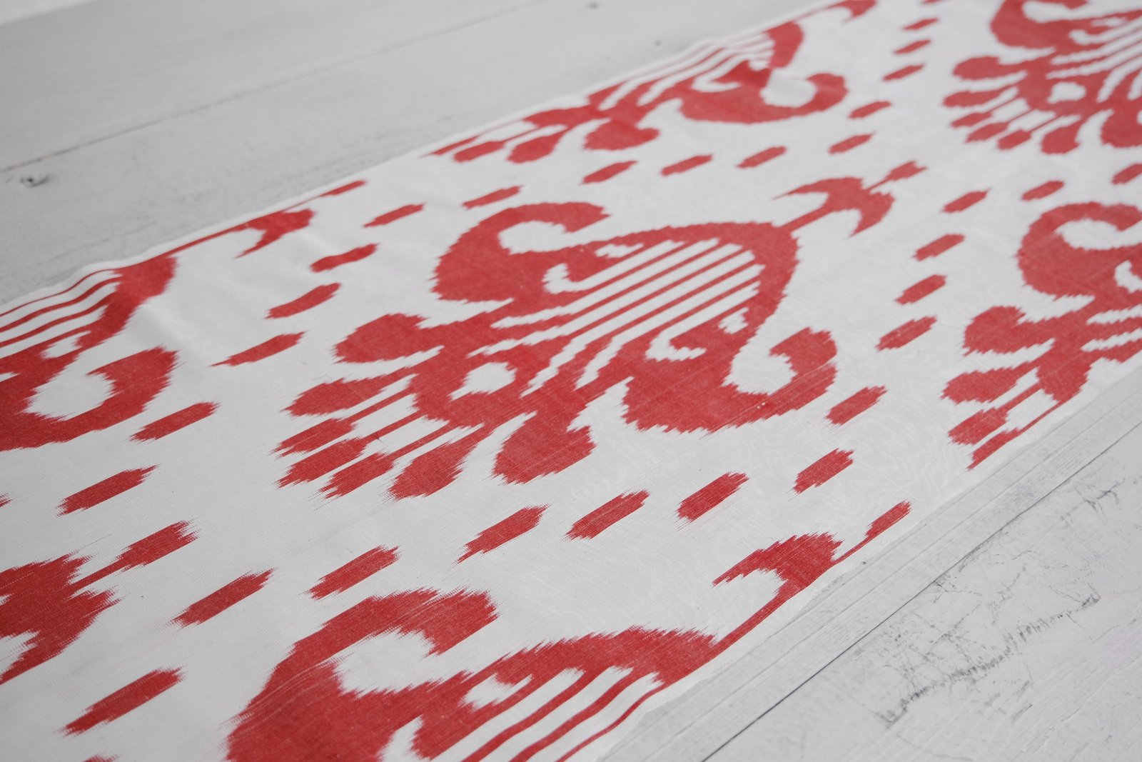 Red Ikat Pattern Fabric - Designer Upholstery Fabrics | Handicraft ...