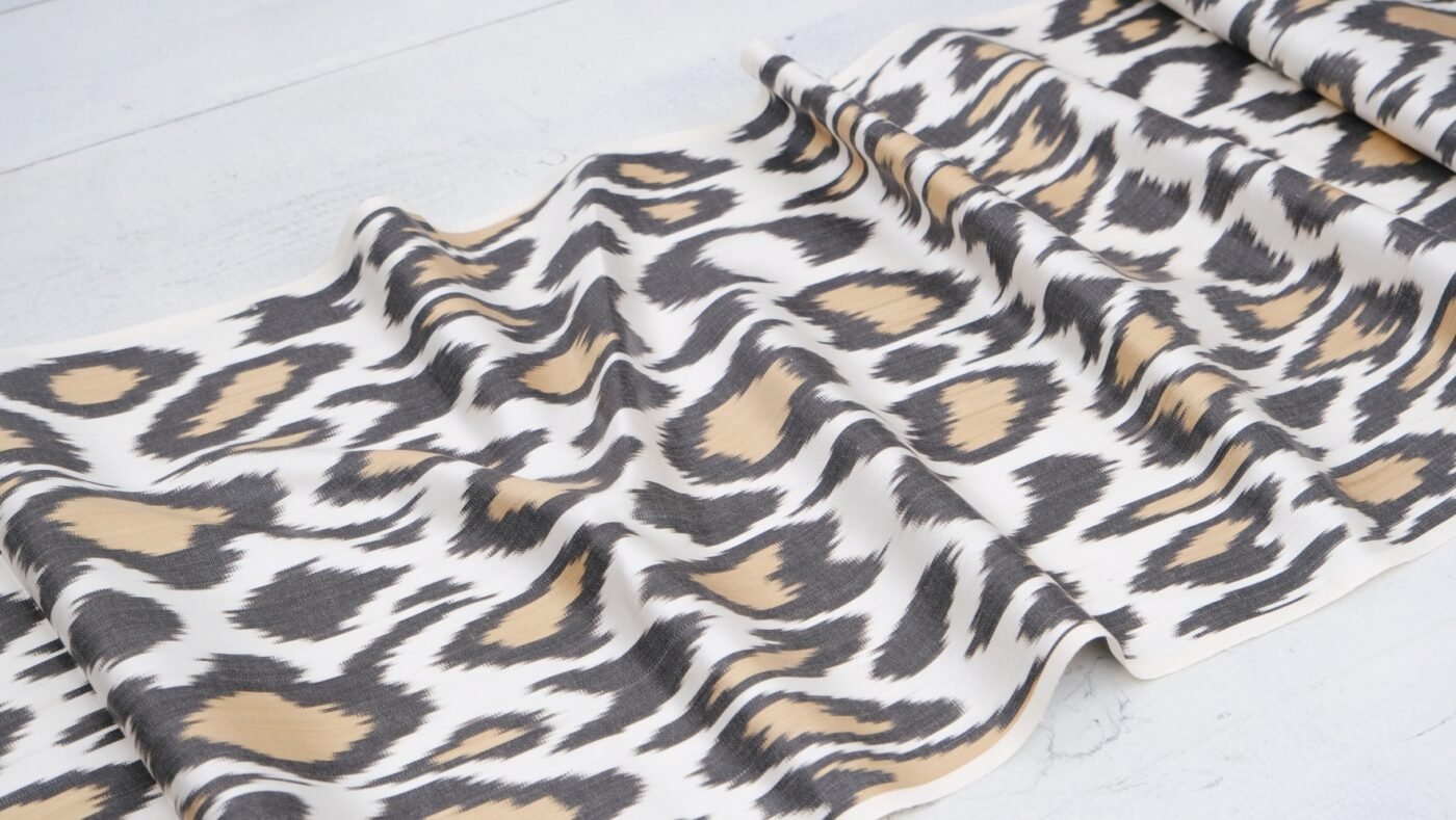 Tiger Pattern Fabric Ikat Silk