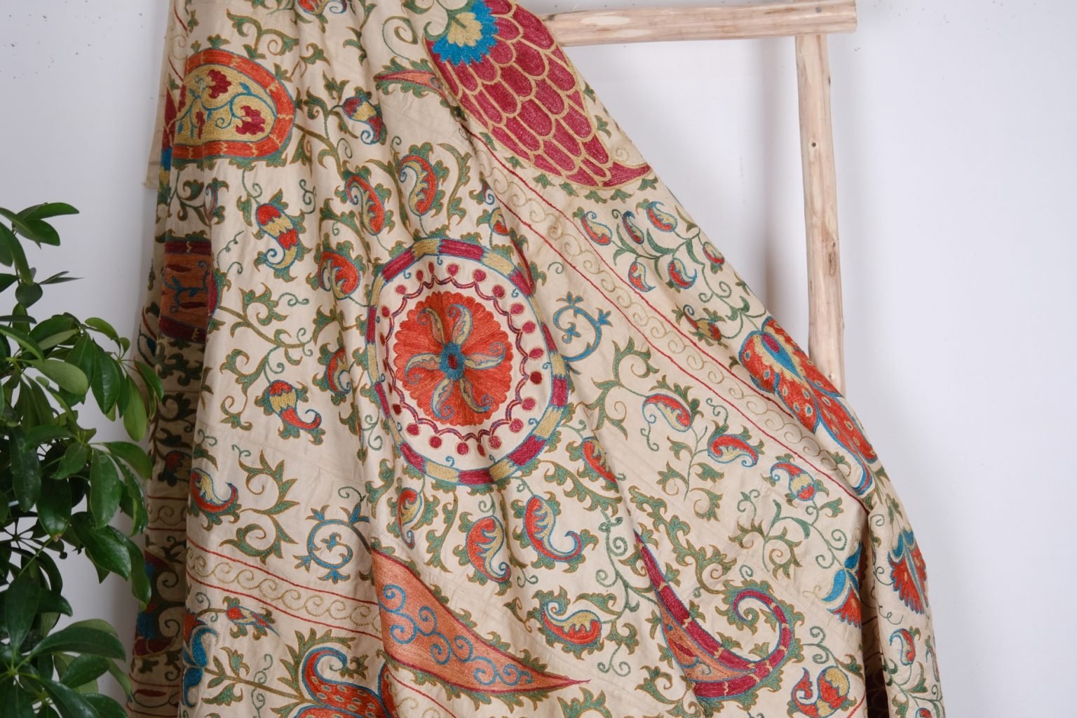 "Handmade Needlework Suzani Embroidery Fabric Bukhara."