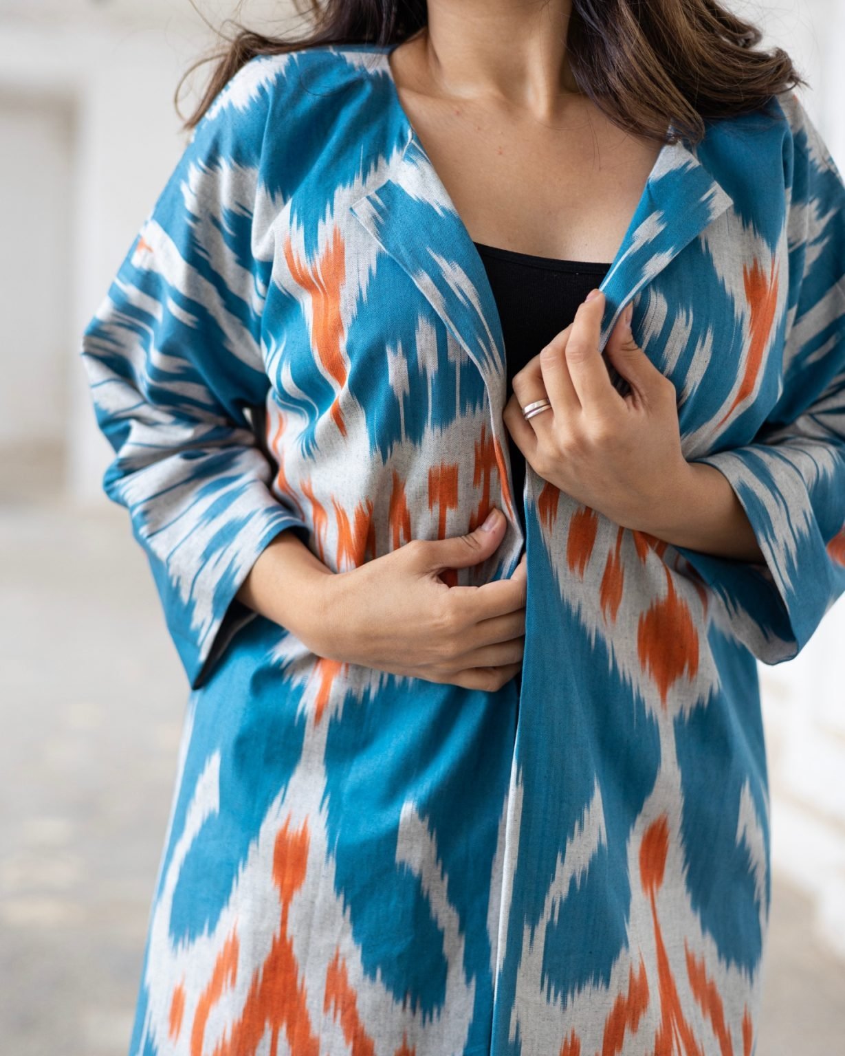ROYAL BLUE IKAT KAFTAN