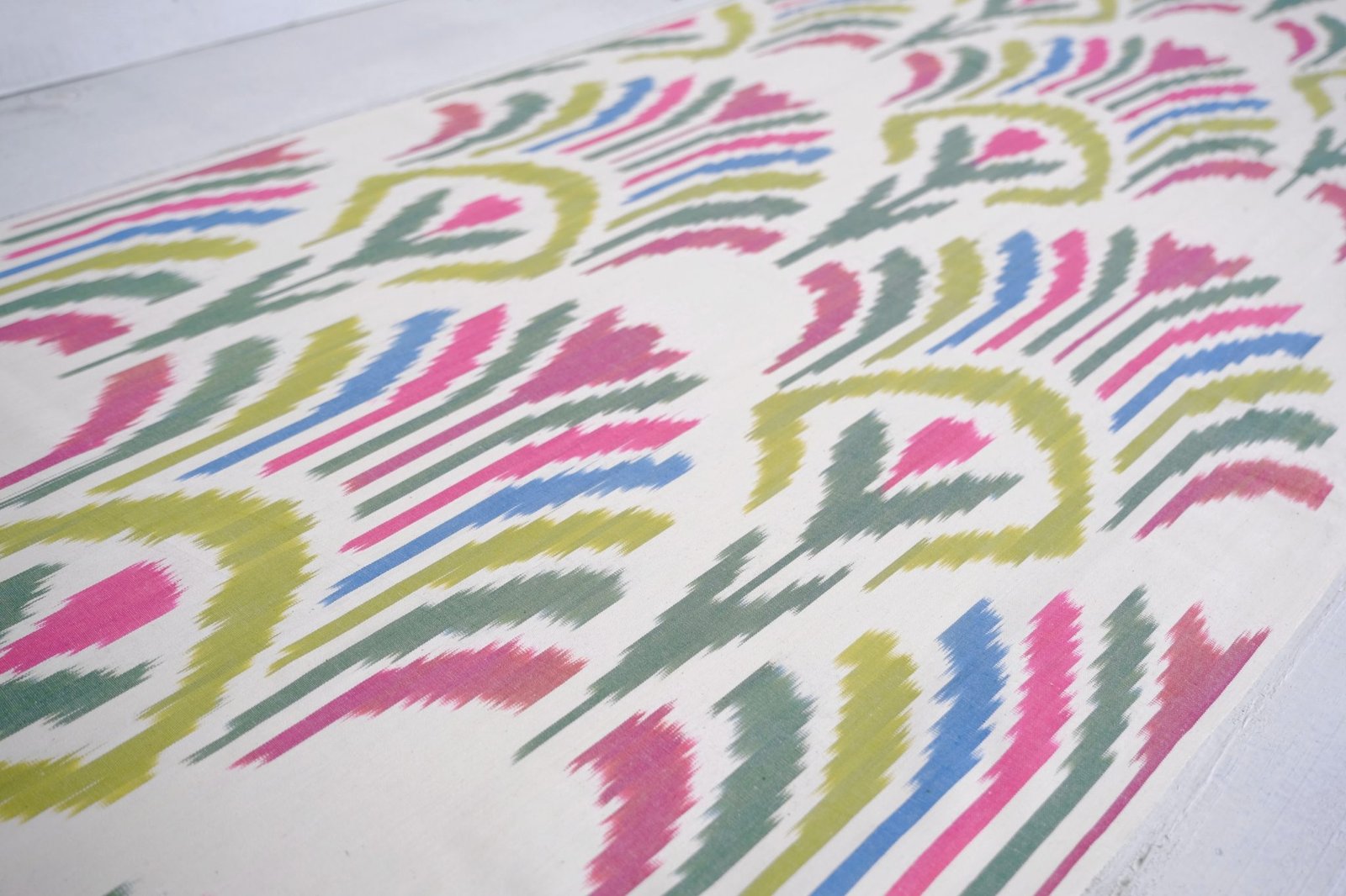 Adras Ikat Designer Floral Fabric - Premium Quality