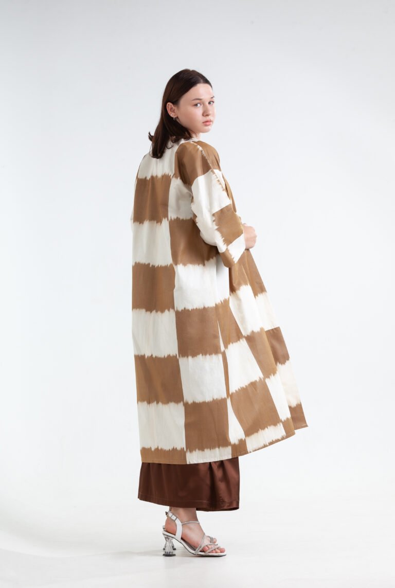 Mocha Cotton Ikat Kimano | Alesouk